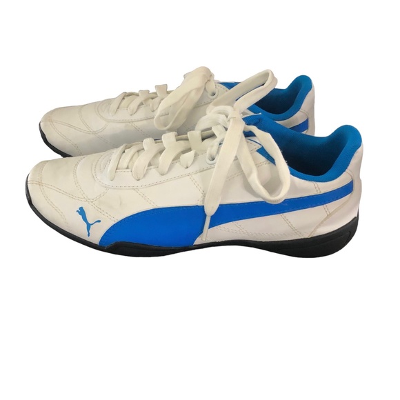 Puma | Shoes | White Puma Sneakers With Royal Blue Big Boys Size 65 ...
